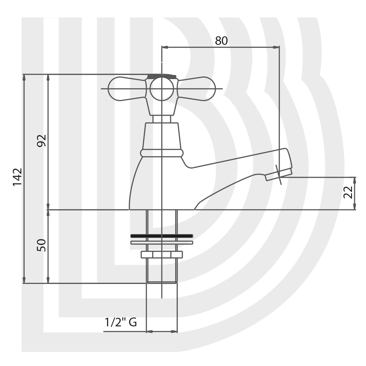 Wall basin pillar tap 1/2 - CLCOLF769000